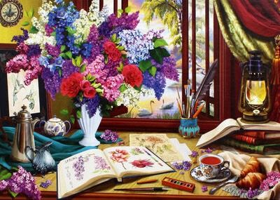 Corner Piece Spring Still Life 500 pieces | MySpeedPuzzling
