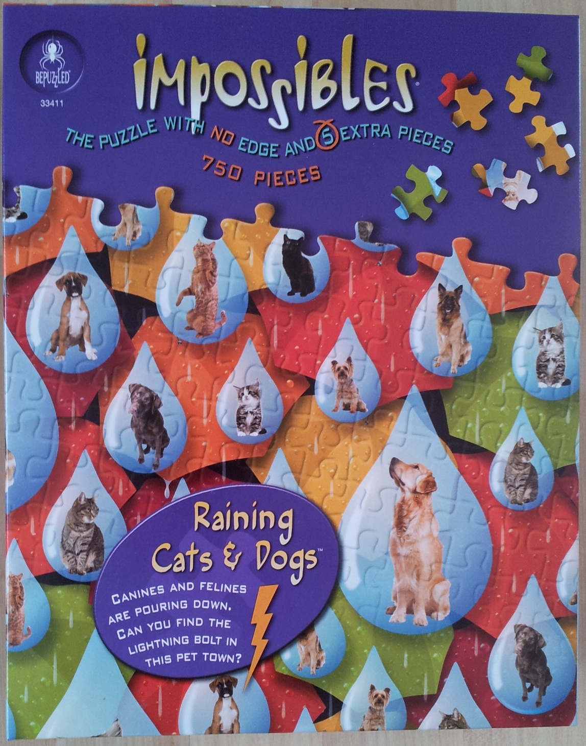Bepuzzled Impossibles: Raining, Cats & Dogs 750 pieces | MySpeedPuzzling